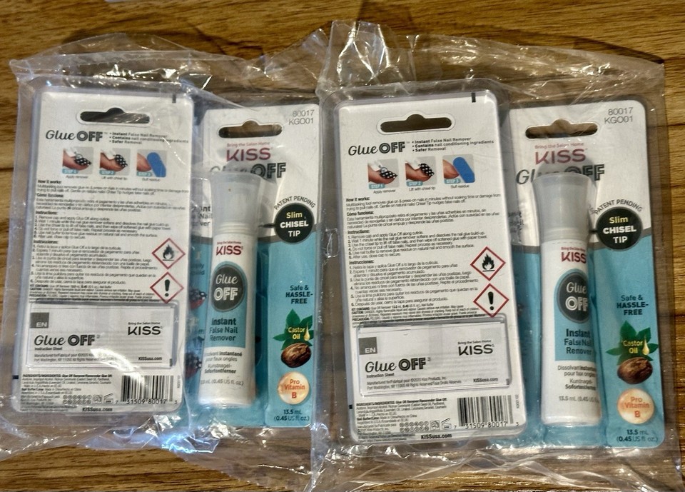 KISS Glue Off False Nail Remover KGO01 SLIM CHISEL TIP LOT 4 TOTAL | eBay