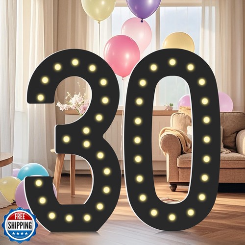 4FT Marquee Light Up Numbers, Black Giant Marquee Number Big Mosaic ...