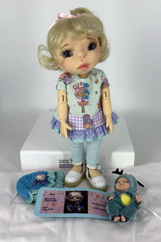 Judy Porter Fair Resin BJD 12" Doll Lotus w Baby OOAK Artist Painted ...