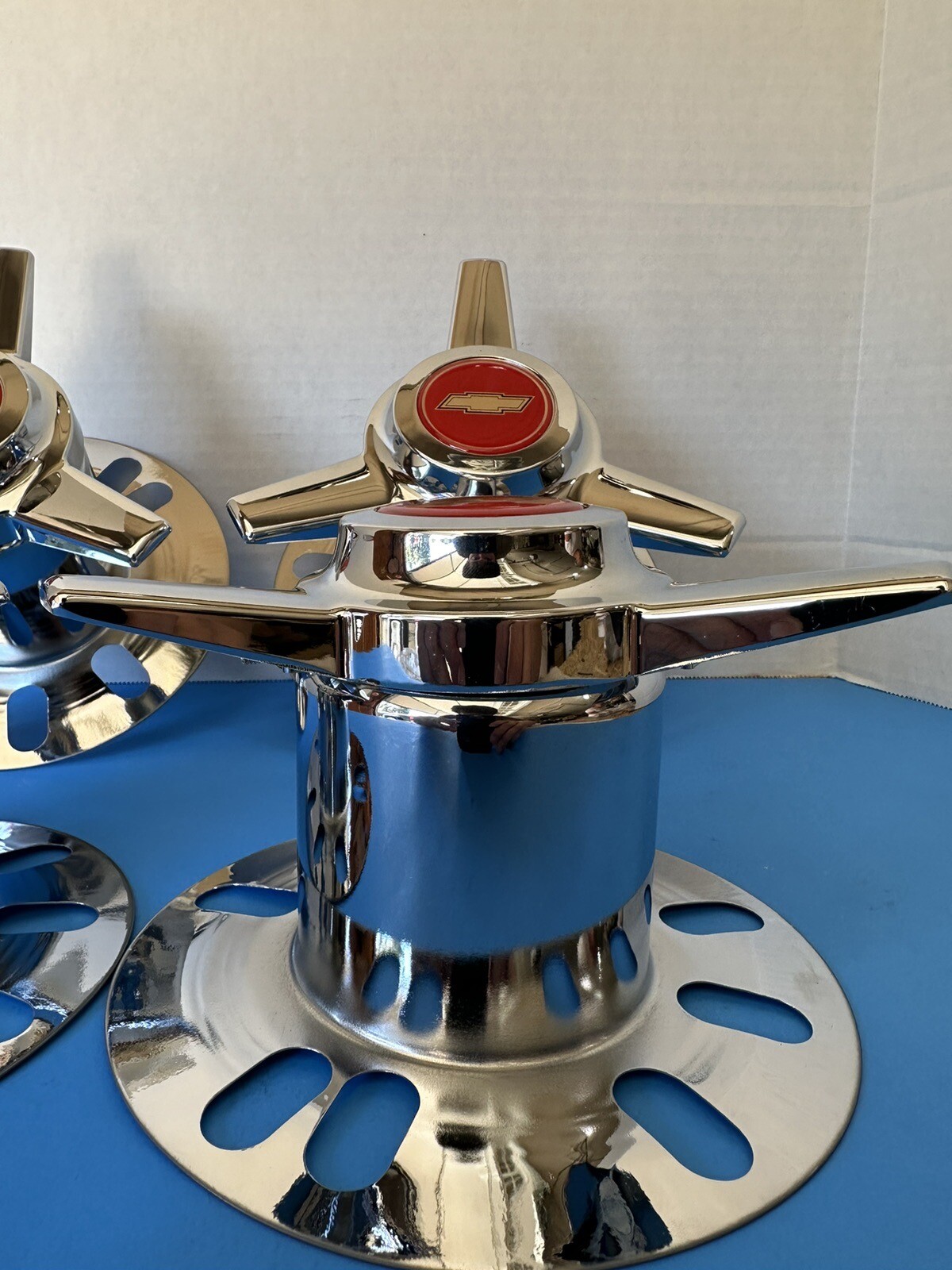 (4) NEW 3 BAR SPINNER CENTER CAPS 5 LUG CRAGAR SST VINTAGE WHEELS 3.17 ...