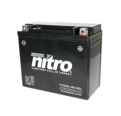 Batterie AGM gel Moto/Quad N(Y)TX20L-BS sans entretien 12V 18Ah dim ...