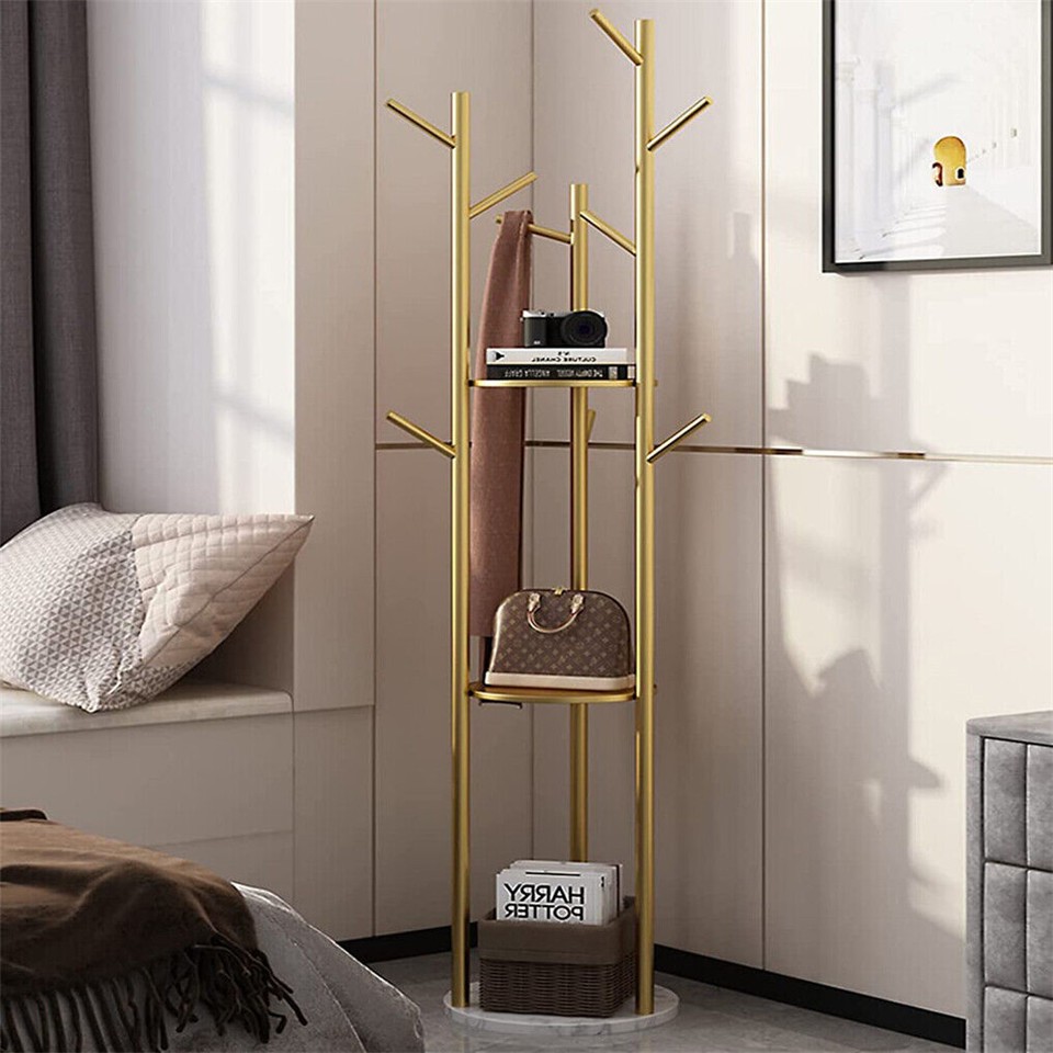 Heavy Duty Marble Coat Rack Stand Tall Clothes Rail Hanger f Bedroom ...