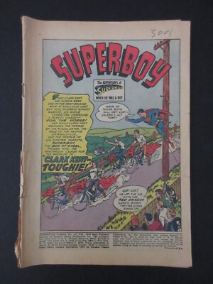 ADVENTURE COMICS SUPERBOY #197- DC COMICS - 1954 COVERLESS, RARE COMIC ...