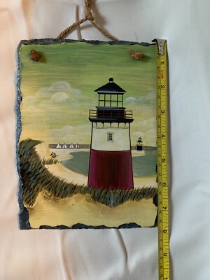 Slate New Creative Ent. Hand Painted Lighthouse Hanging Decor ...