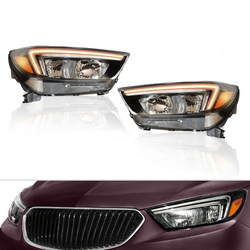 Fit 17-22 Buick Encore Halogen Model LED DRL Headlights Headlamps LH&RH ...