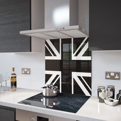 Premier Range Glass Splashbacks Black N White Union Jack Glass and ...