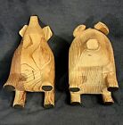 Vintage Pair Hand Carved Wenge Wood Wooden Pig Boar Hog Sculptures ...