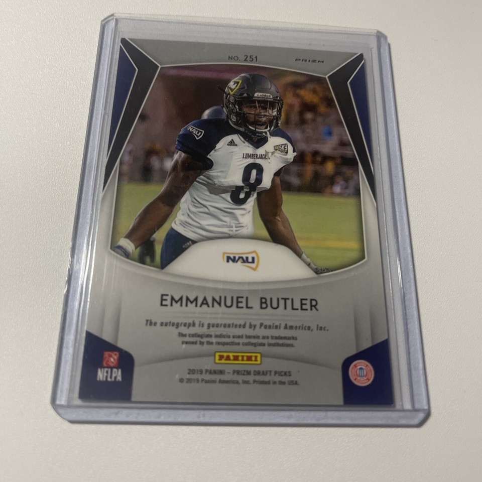 Emmanuel Butler 2019 Prizm Draft Picks Rookie Auto Silver Prizm #251 ...