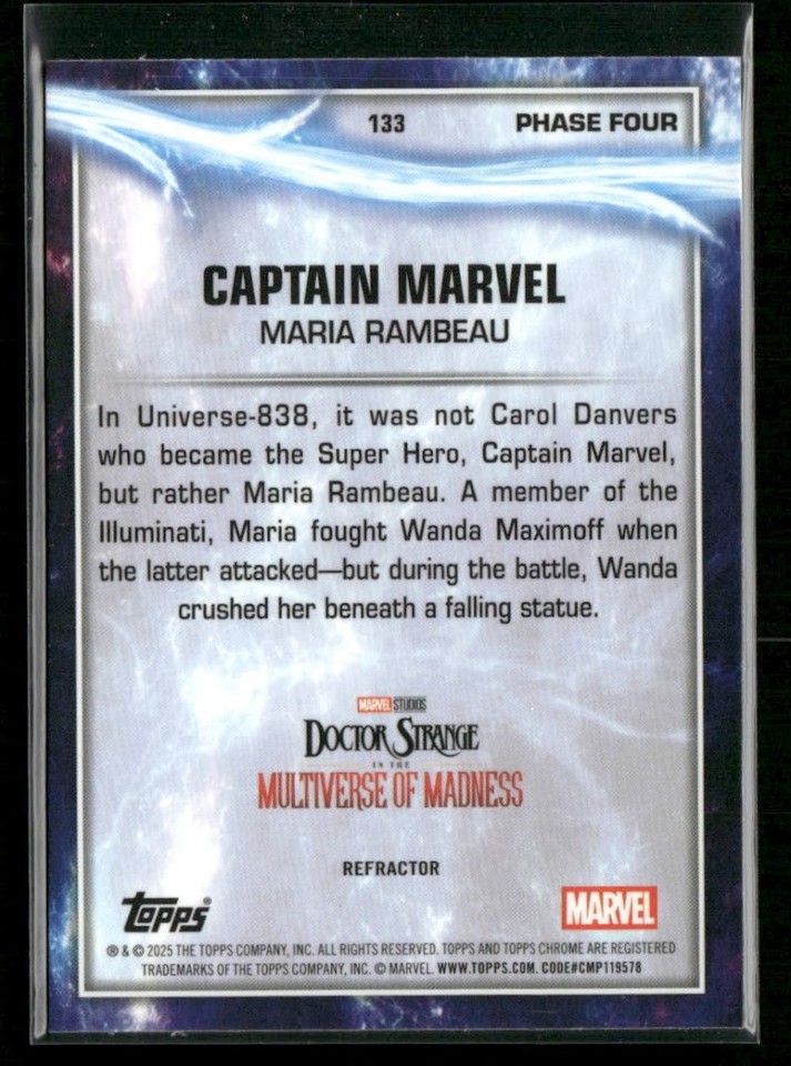 2025 Topps Chrome Marvel Studios - Captain Marvel - Rainbow Refractor ...