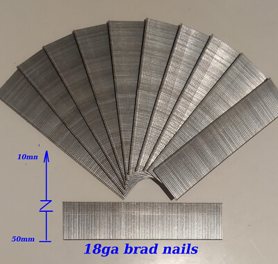 18 Ga G Gauge Galvanised Brad Nails 10 15 20 25 30 35 38 40 45 50 mm ...