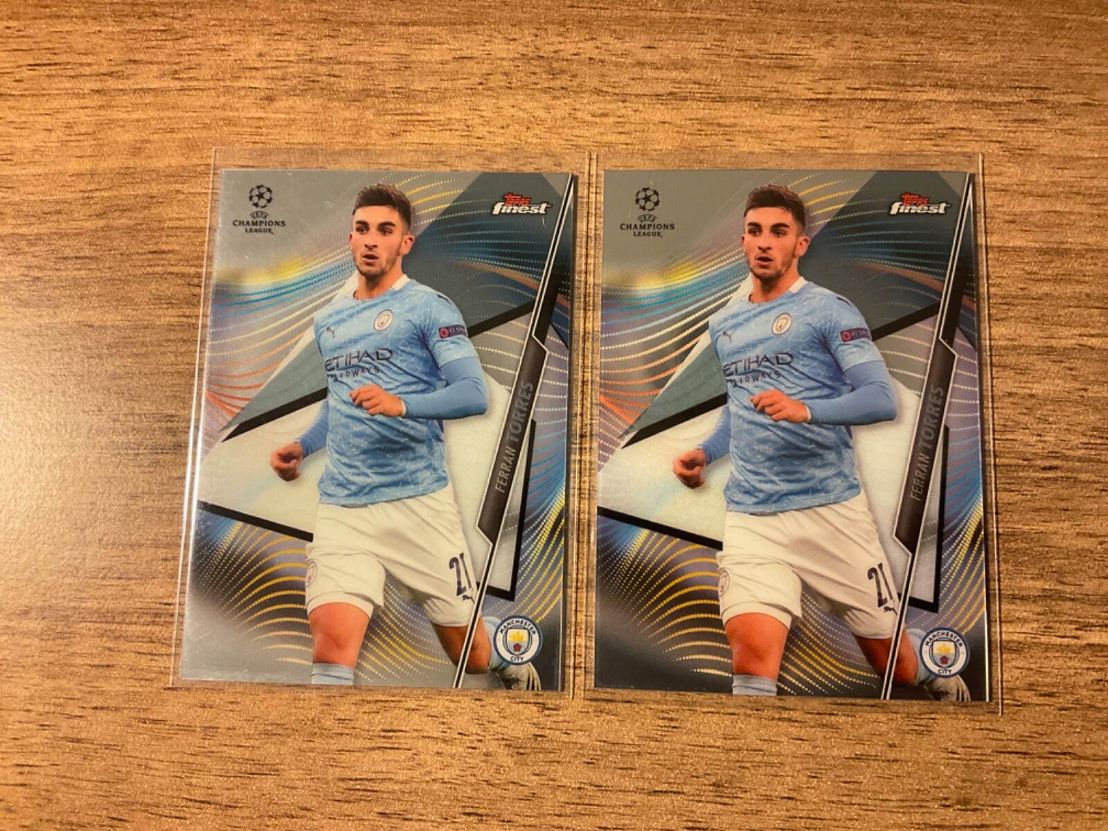 2020-21 Topps Finest UCL Ferran Torres 2 Card Lot #91 Barcelona | eBay