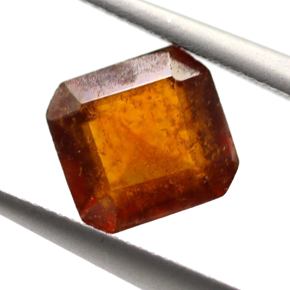 Loose Square Cut Untreated Natural Brown Hessonite Garnet Gemstone 1.77 ...