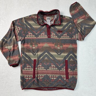 Cinch Aztec Western Print Polar Fleece Pullover Sweater Geometric Men's ...