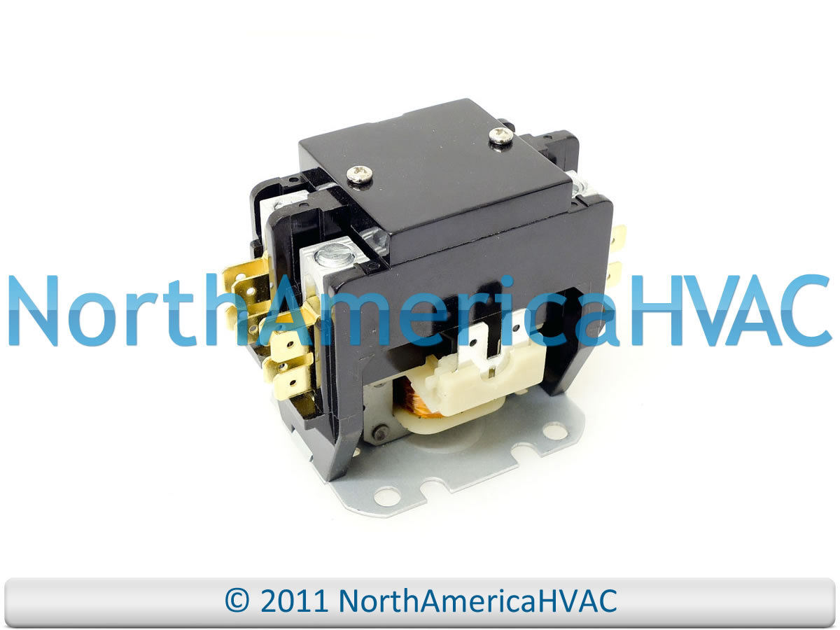 Double 2 Pole 30 Amp Condenser Contactor Relay 120 Volt Coil Fits Supco ...