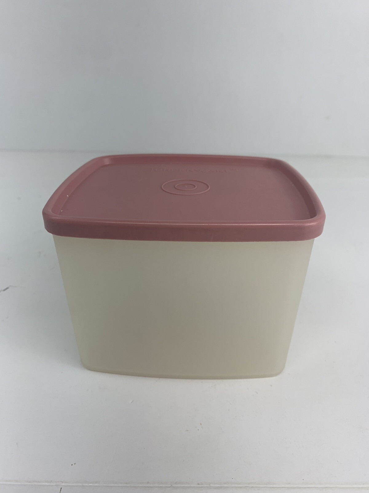 Tupperware Square Container Clear 312-11 With Pink Lid 310-65 Ships ...