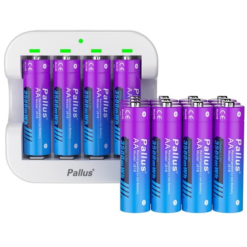 Pallus AA Akku 1,5V Wiederaufladbare AA Lithium Batterien 3500mWh 3A ...