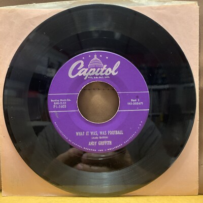 Andy Griffith - What It Was, Was Football - Vinyl 7” 45 RPM - 1953 ...