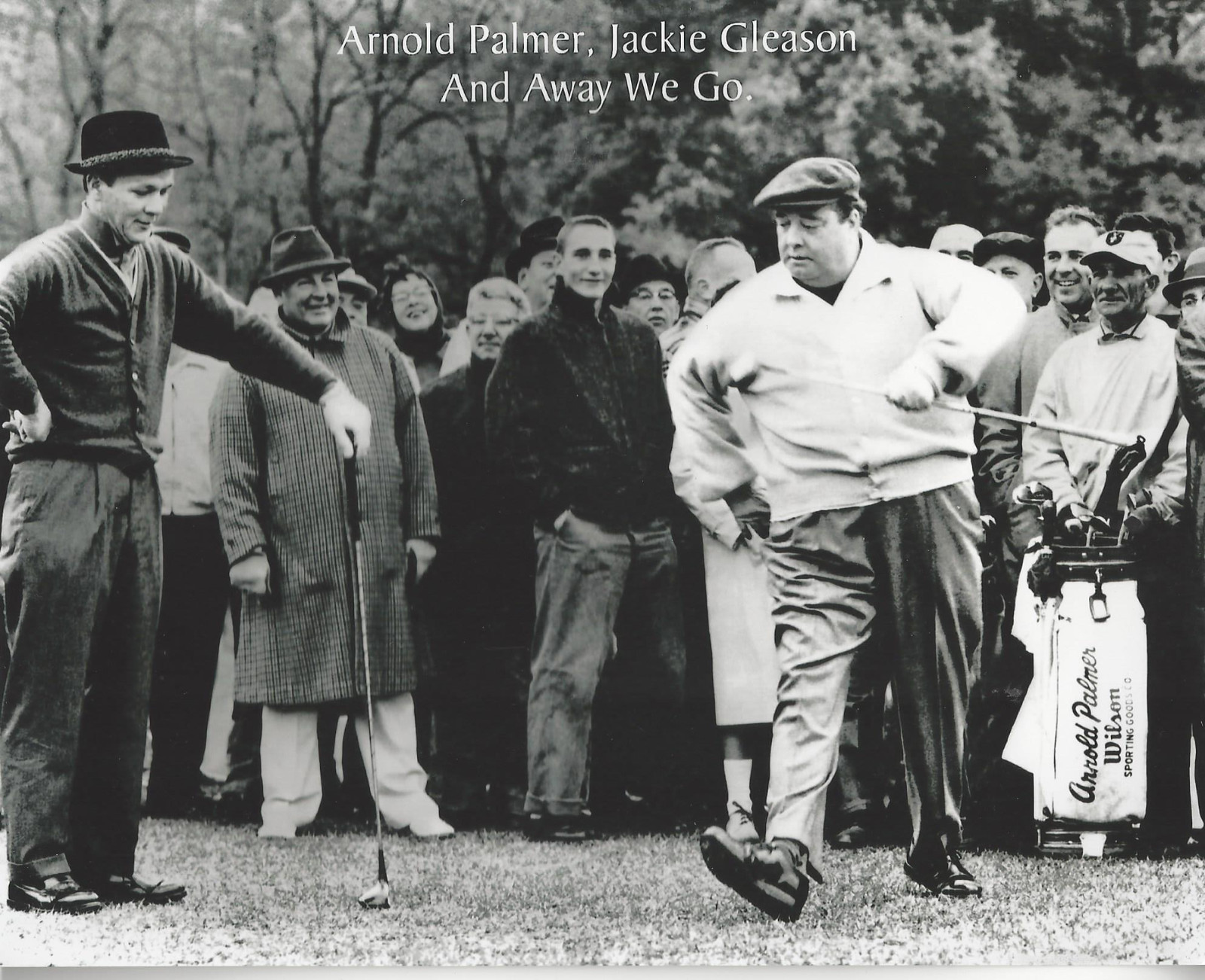 Arnold Palmer & Jackie Gleason b/w glossy 8x10 on Golf Course Photo ...