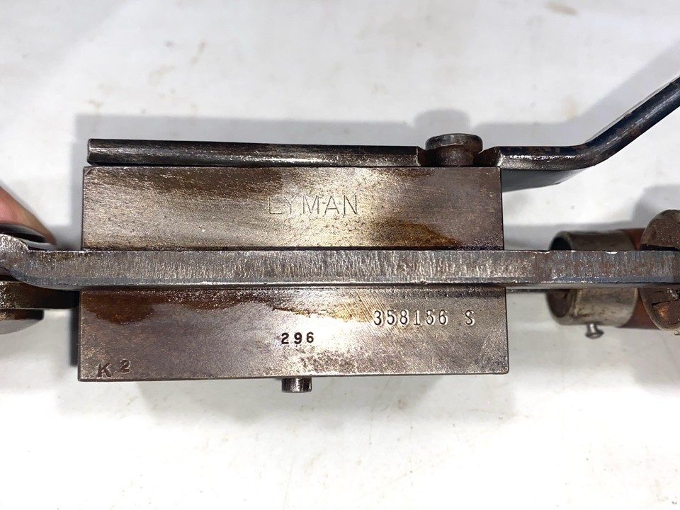 Lyman 358156 S 52 K2 4 Cavity 357 Mag/38 Special Bullet Gang Mold Wood ...