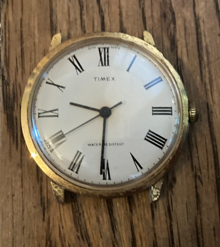 Vintage Timex Marlin Watch Men 34mm Gold Tone 26160-02476 Manual 1976 ...