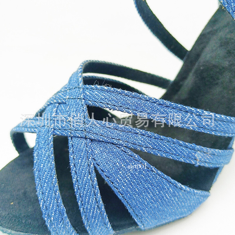 Women Latin Salsa Tango Denim Dance Shoes Ballroom Profession Shoes ...
