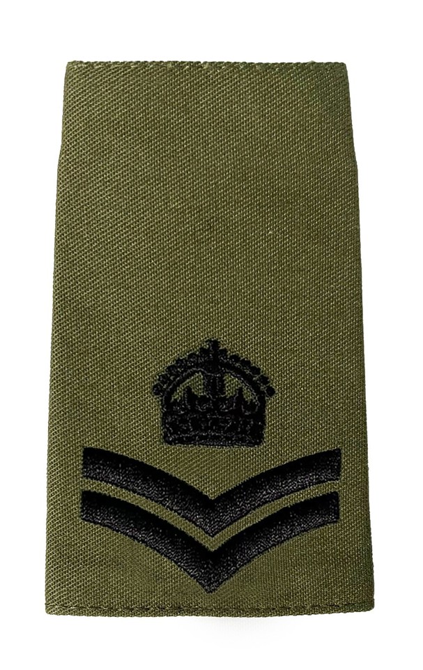Black on Olive Green Rank Slide Epaulette - Kings Crown C3R (All Ranks ...