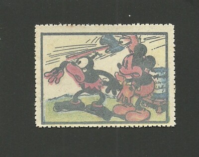 Walt Disney Mickey Mouse 1930s Slide n Soak Decal Stamp C Mickey's Man ...