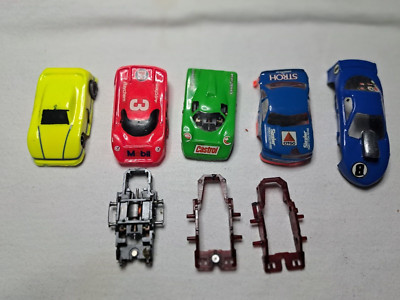Tyco 440x2 HO slot car chassis pinned with lexan bodies and 2 unknown ...