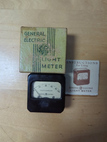 Vintage 1935 GE General Electric Light Meter Original Box Footcandles ...