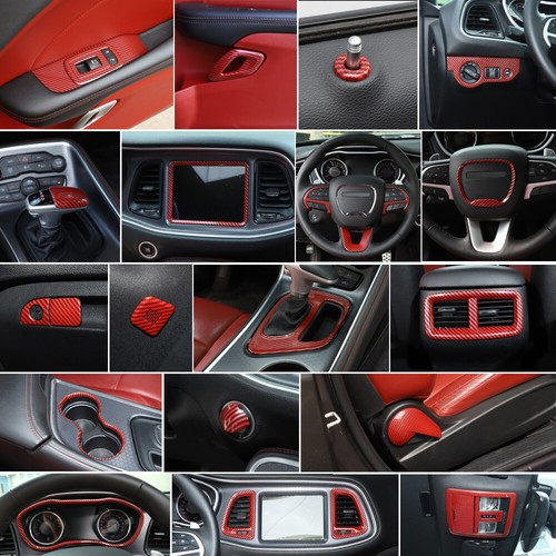 Full set Interior Decoration Trim Kit For Dodge Challenger 2015+Red ...