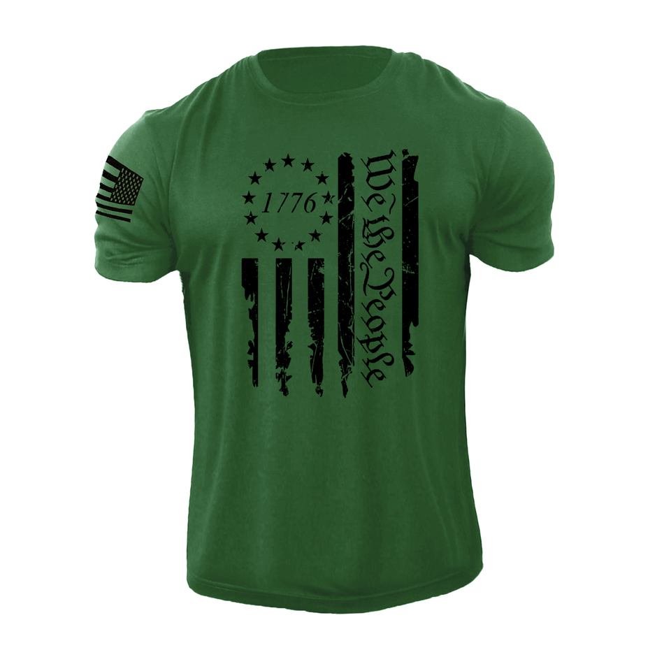 New Men's USA 1776 Distressed American Flag T Shirt Patriotic 100% ...