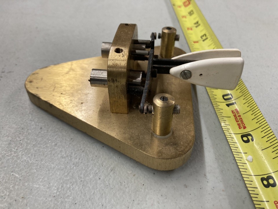 VIBROPLEX Triangular Brass Racer Iambic Paddle CW / Morse Keyer Unit ...