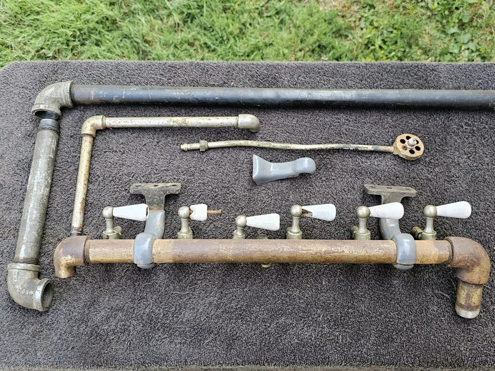 Vtg Oven Gas Cook Stove Parts Alcazar Old Gas Manifold Bar Burner ...
