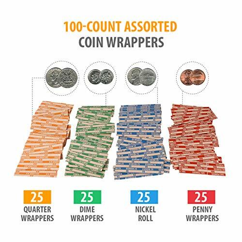 Coin Counters & Coin Sorters Tubes Bundle of 4 Color-Coded Coin Tubes ...