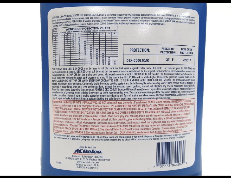 ACDelco DEX-Cool Coolant Antifreeze - 12346290 OEM NEW | eBay
