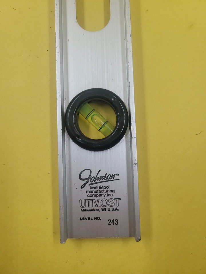 24” INCH Johnson Aluminum 3 Bubble Level No 243 USA. VINTAGE | eBay