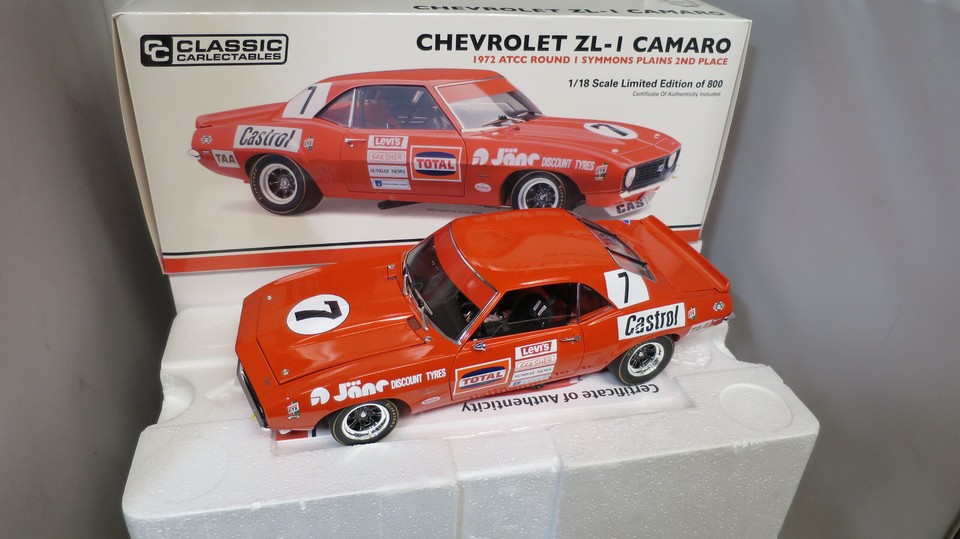 CLASSIC 1/18 CHEVROLET ZL-1 CAMARO 1972 ATCC BOB JANE SYMMONS PLAINS ...