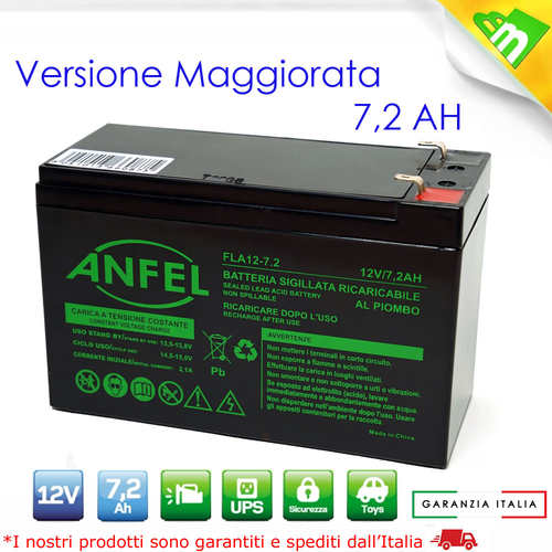 Batteria gel AGM Elsy Power 12V 7,5Ah ideale per UPS compatibile APC ...