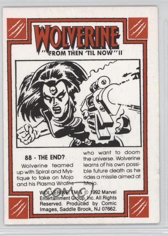1992 Comic Images Marvel Wolverine: From Then 'Til Now II Wolverine The ...