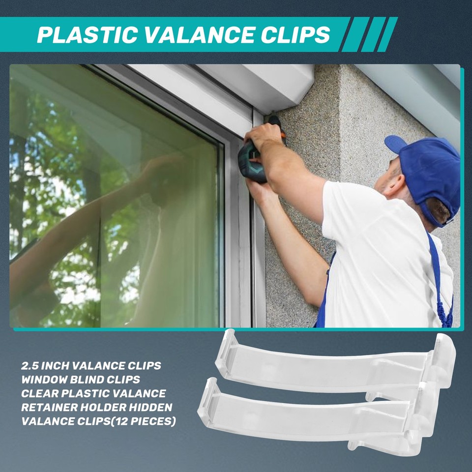 2.5 Inch Valance Clips Window Blind Clips Clear Plastic Valance ...