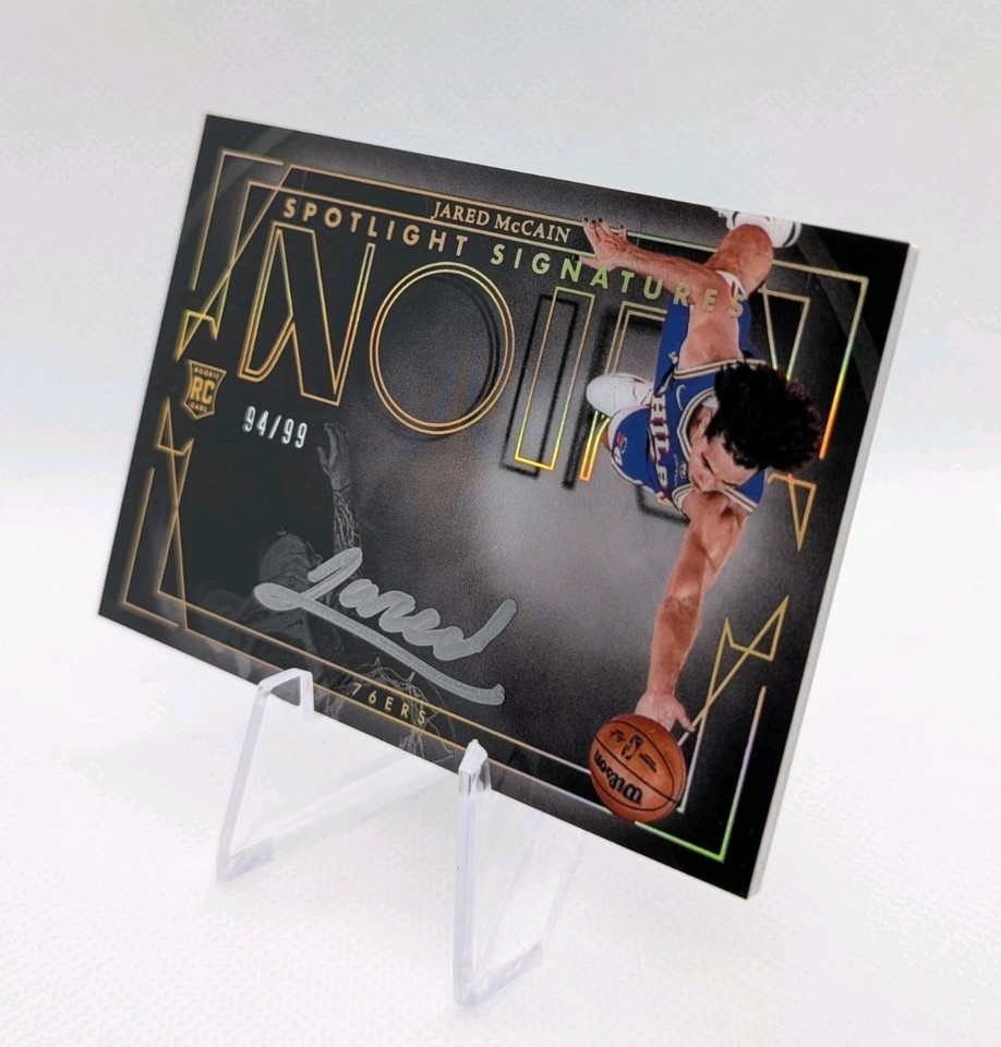 Jared McCain Rookie 2024-25 Noir: Spotlight Signatures /99 - 76ers, OKC ...
