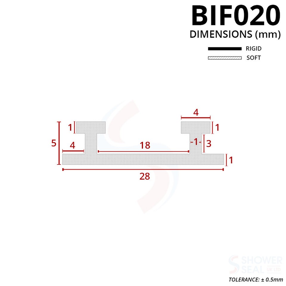 Channel Shower Seal | Bi-Fold Folding Glass Door Screen | 200cm / 2.0M ...