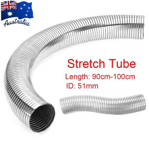 2" INCH (51mm) X 1M Stainless Steel Flexible Exhaust Pipe Intake Tube ...