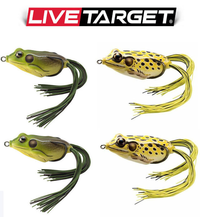4 Units Topwater Frog Lures Lot - LIVE TARGET Weedless Floating Bass ...
