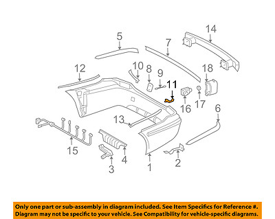 MERCEDES OEM 03-06 E500 Rear Bumper-Center Cover Left 2118850123 | eBay