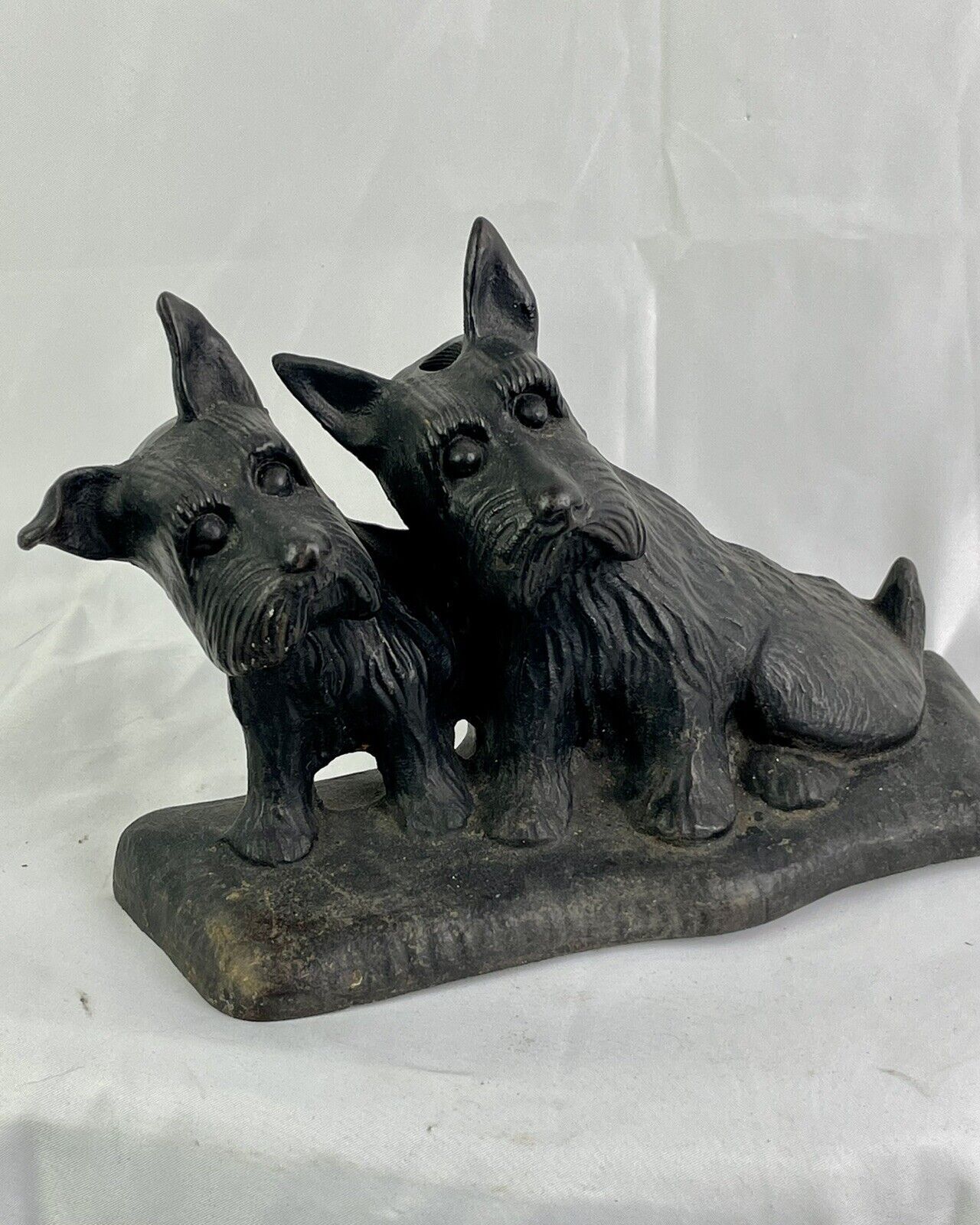 Antique /Vintage Black SCOTTISH Terriers , Cast Iron DOOR STOP NSM Co ...