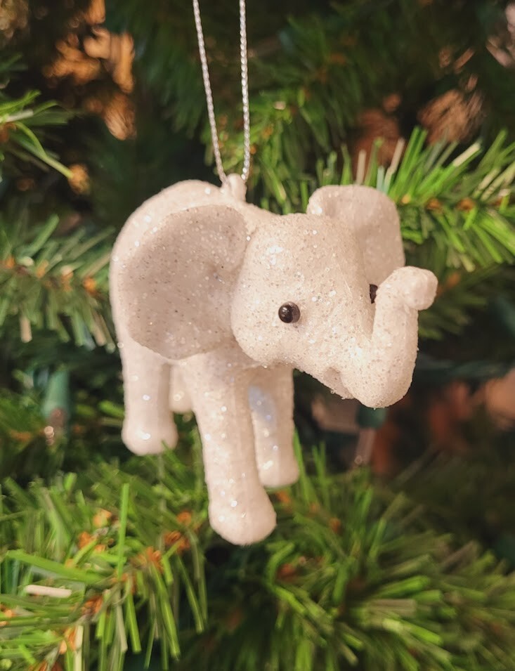 Elephant Glass Ornament