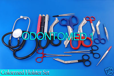 3 Set Colormed Holster Set EMS EMT Diagnostic Surgical Instruments | eBay