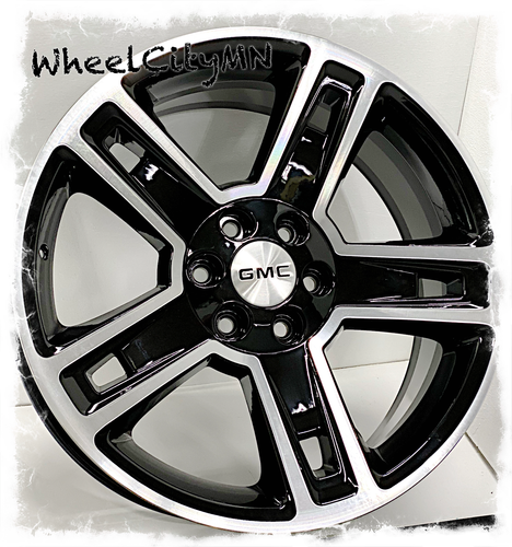 22" gloss black machine 5664 Chevy LTZ OE replica wheels GMC Yukon XL ...
