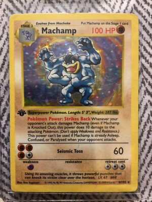 Machamp holographic 1st edition shadowless Pokémon card | eBay